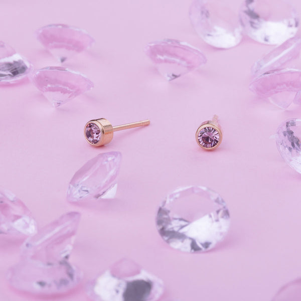 Gold Plated June Birthstone Stud Earrings | Simply Whispers