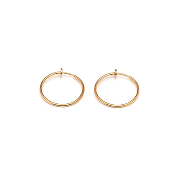 Gold Plated 25 mm Spring Illusion Clip-On Hoop Earrings – Simply Whispers