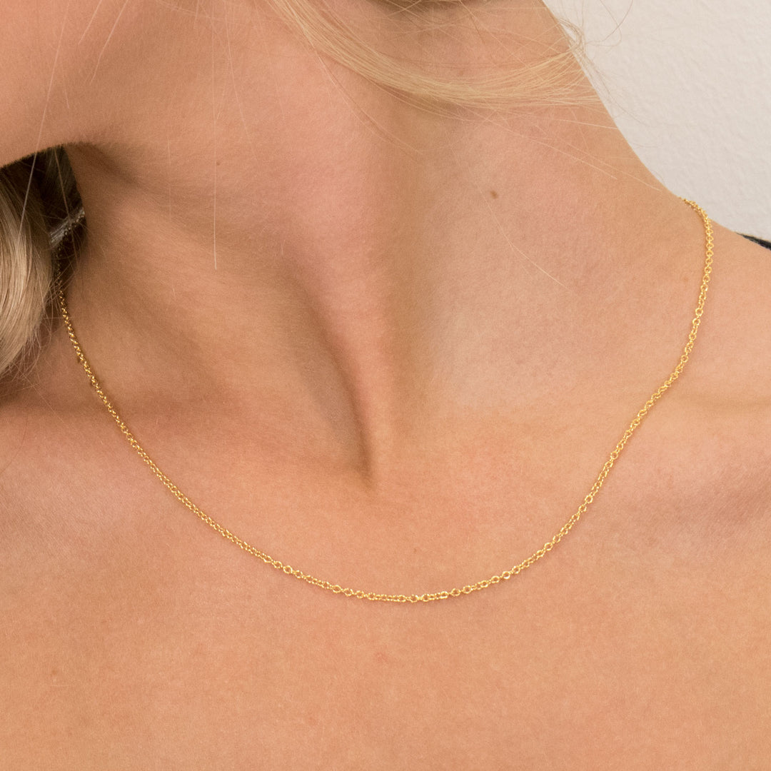 Gold Plated 18 inch Cable Chain Necklace – Simply Whispers
