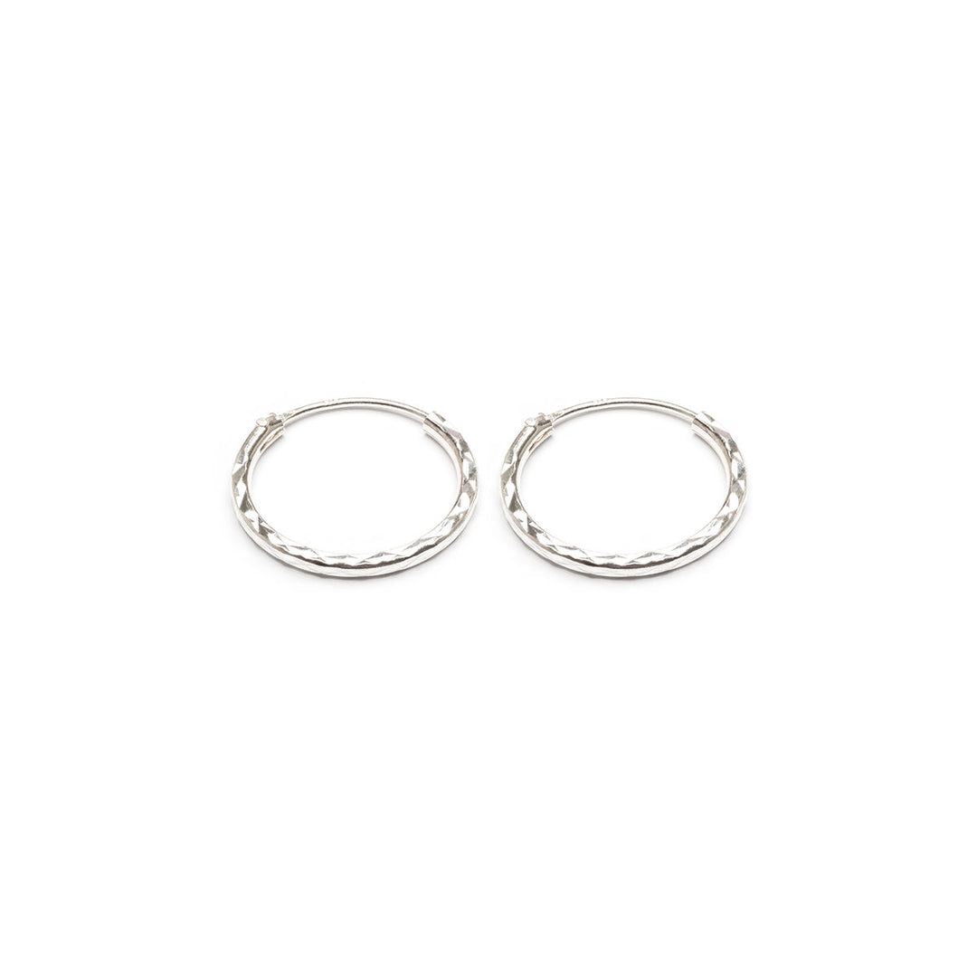Sterling Silver Diamond Cut Hoops | Hoop Earrings | Simply Whispers