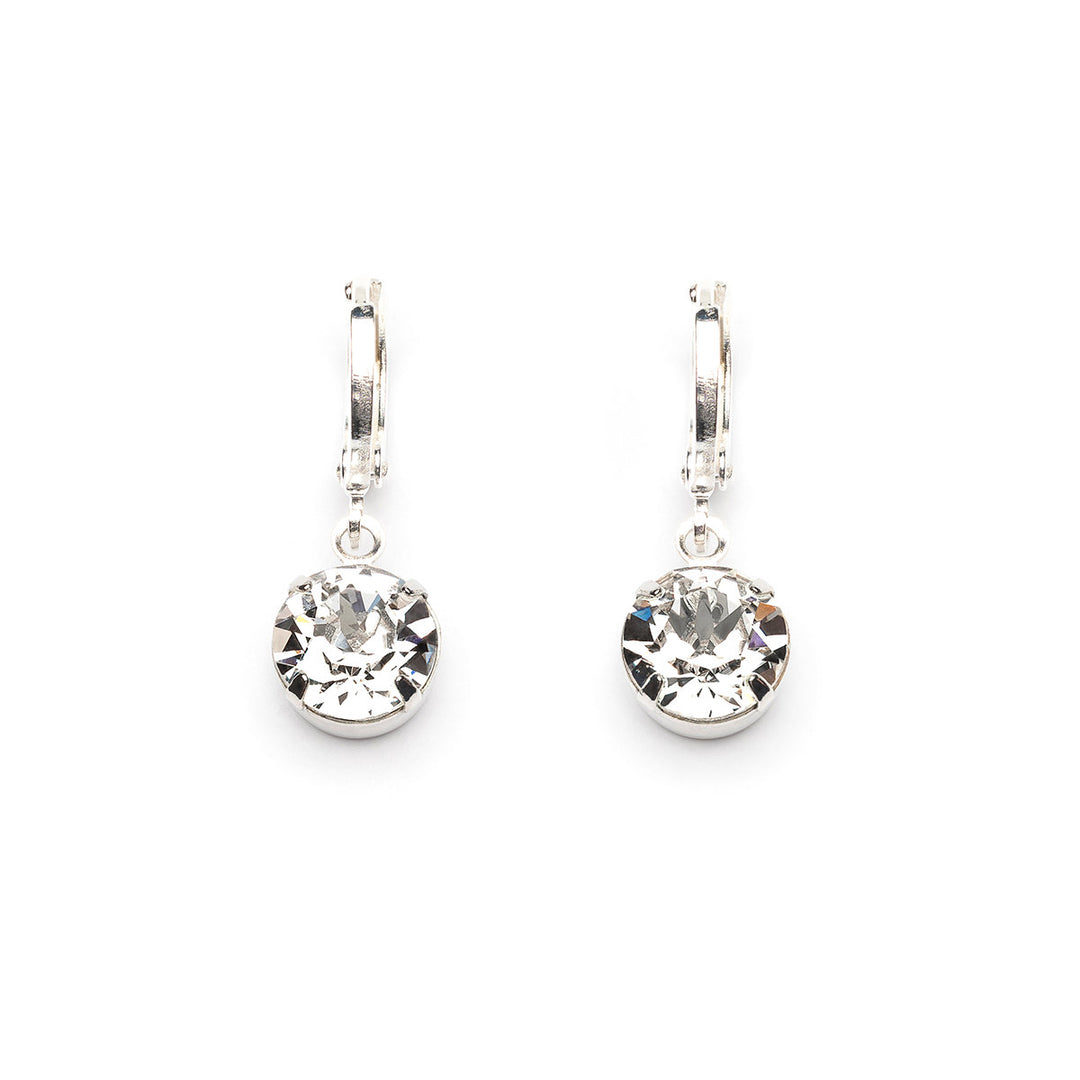 Silver Crystal Leverback Earrings – Simply Whispers