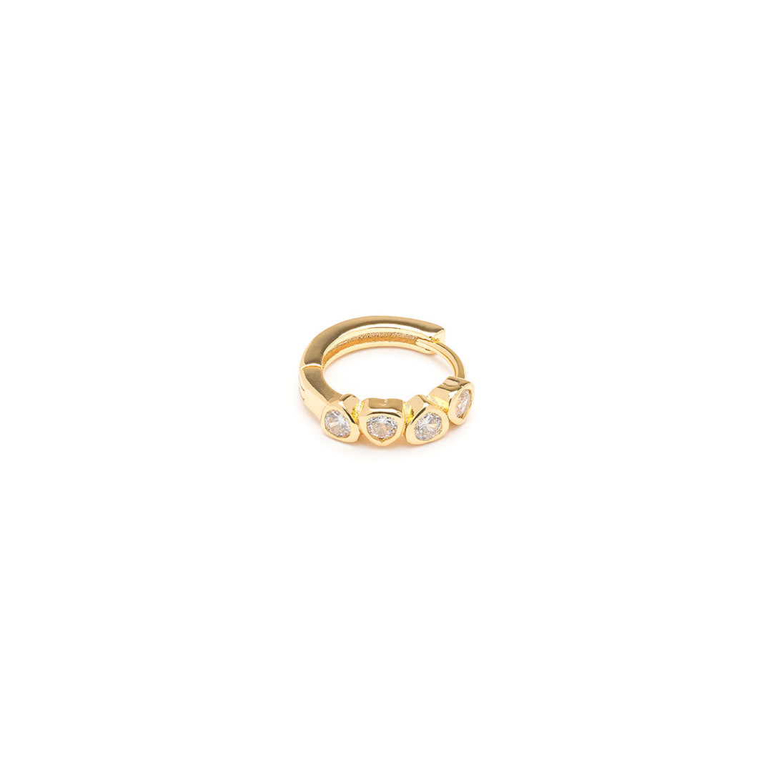Crystal Bezel Single Huggie Hoop | Simply Whispers